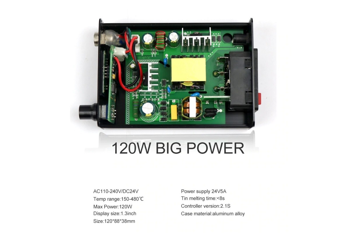 QUECOO (KSGER) STM32 V2.1S OLED T12-955 Паяльная станція на жалах T12 (Hakko) алюмінієвий корпус